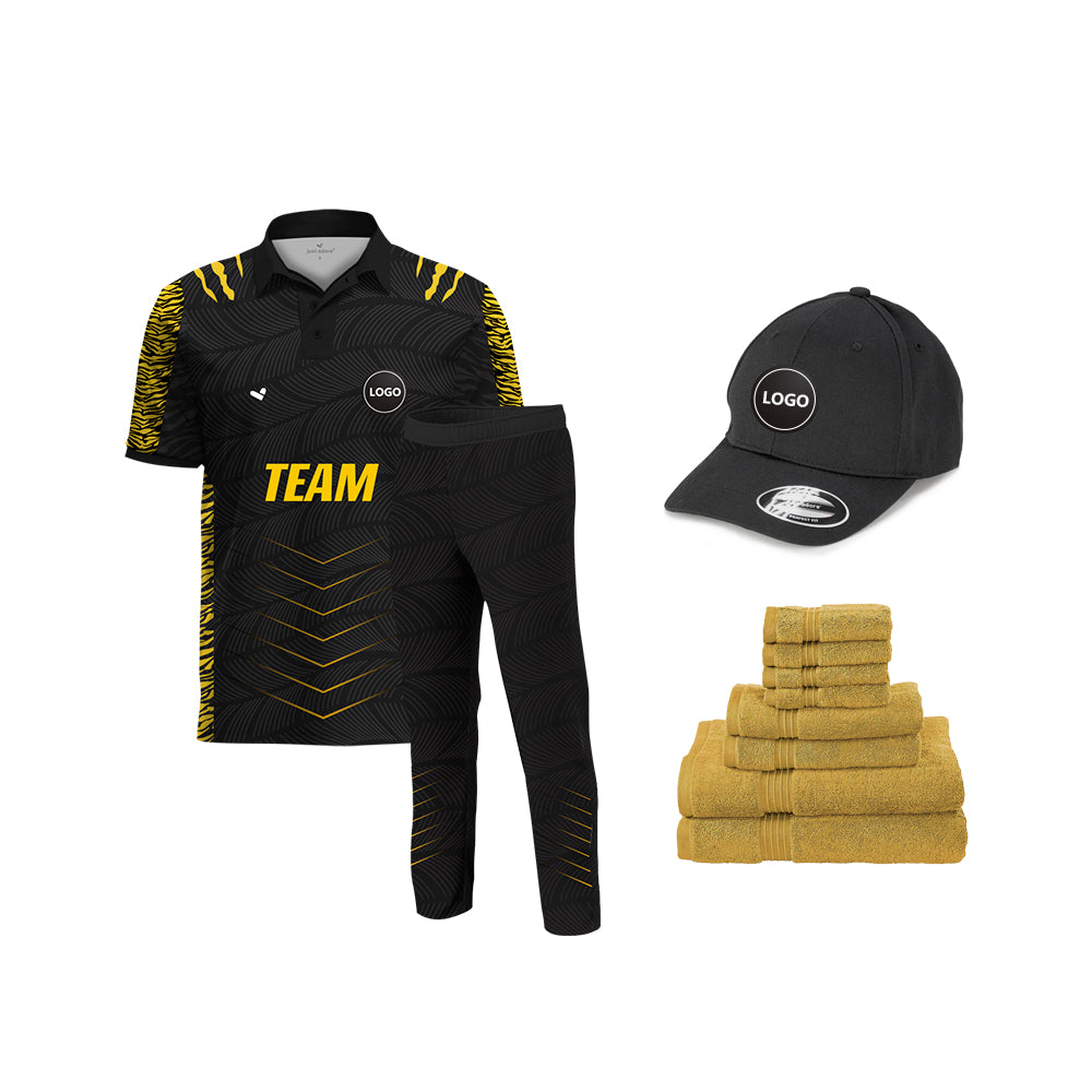 Black Cricket team uniform Full set - Full sublimation cricket Jersey ...
